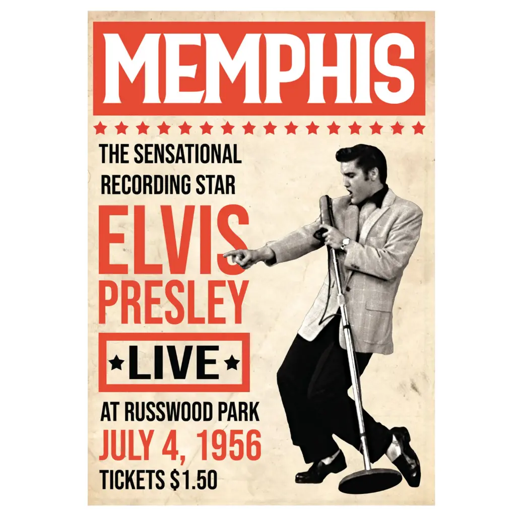 Elvis Postcards - Memphis Poster - Pack of 50 | Mid-South Products
