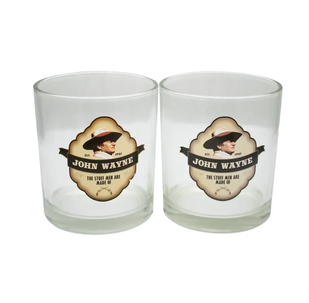 John Wayne Whiskey Glass Set - Shield - 2pc Set | Mid-South Products