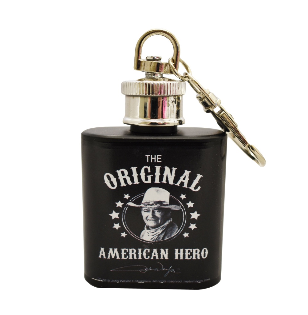 John Wayne Key Chain Flask - Blk & Wht Est. | Mid-South Products