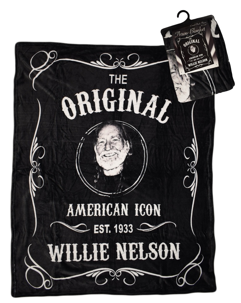 Willie Nelson Throw Blanket - "Blk & Wht Est". | Mid-South Products
